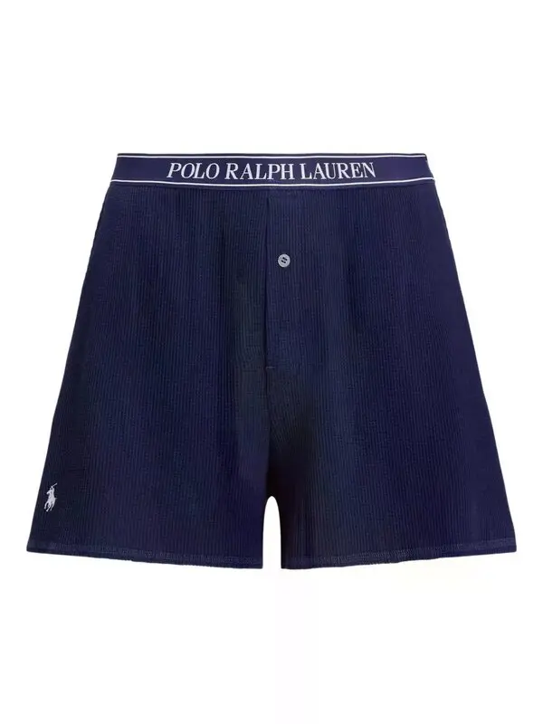 Polo Ralph Lauren Logo-waistband Pyjama Shorts - Blue