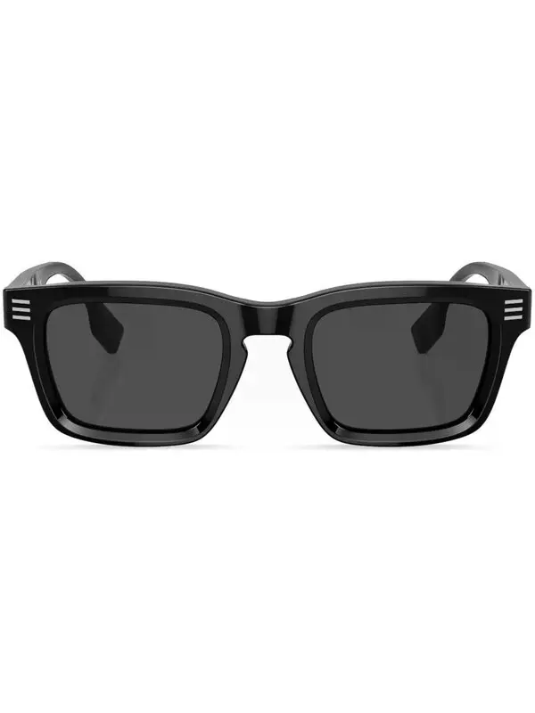 Burberry Logo-print Square-frame Sunglasses - Black