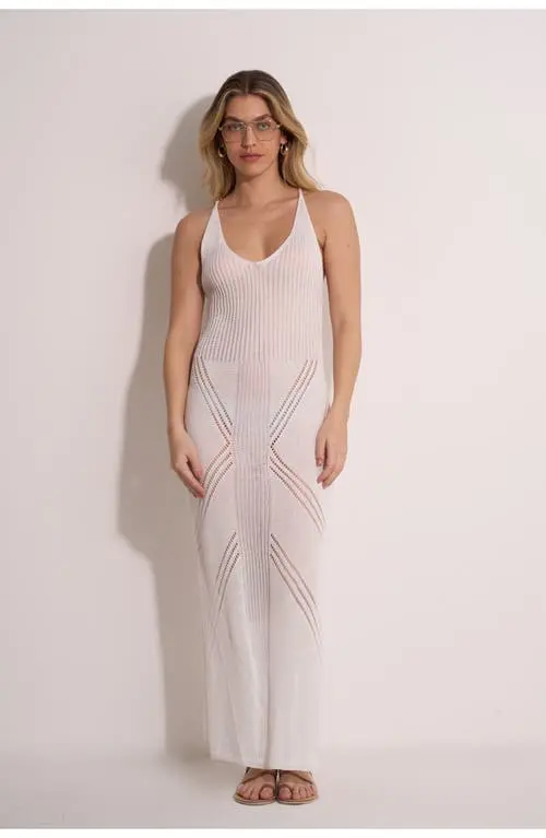 GOTTEX BEACH LIFE Geometric Crochet Maxi Dress Cover-up - Off-white