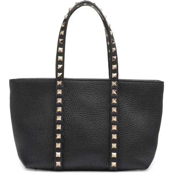 Valentino Garavani Mini Rockstud Leather Tote - Nero