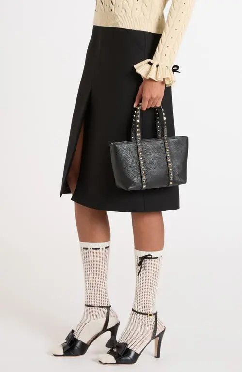 Valentino Garavani Mini Rockstud Leather Tote - Nero