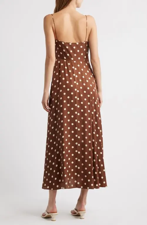 princess polly baby blue dress Fall fashion forecast: polka dots, satin, and warm brown tones. The French  Connection Ennis Satin Bow Neck Sleeveless Polka Dot Midi Dress nails them  all! Comment “dress” for a link! . . . . . . . # main image 1