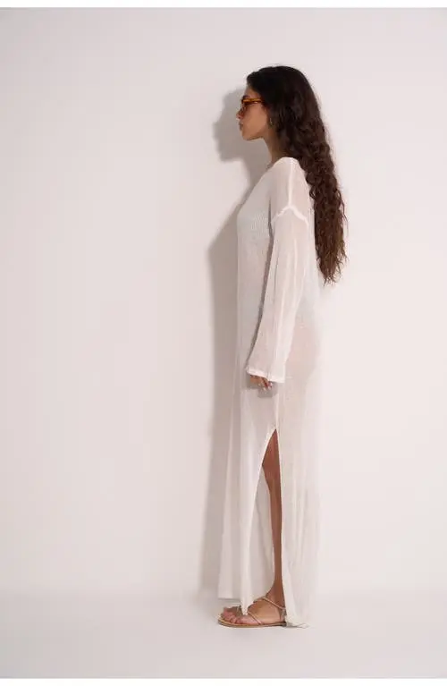 GOTTEX Classic Fishnet Long Sleeve Beach Dress