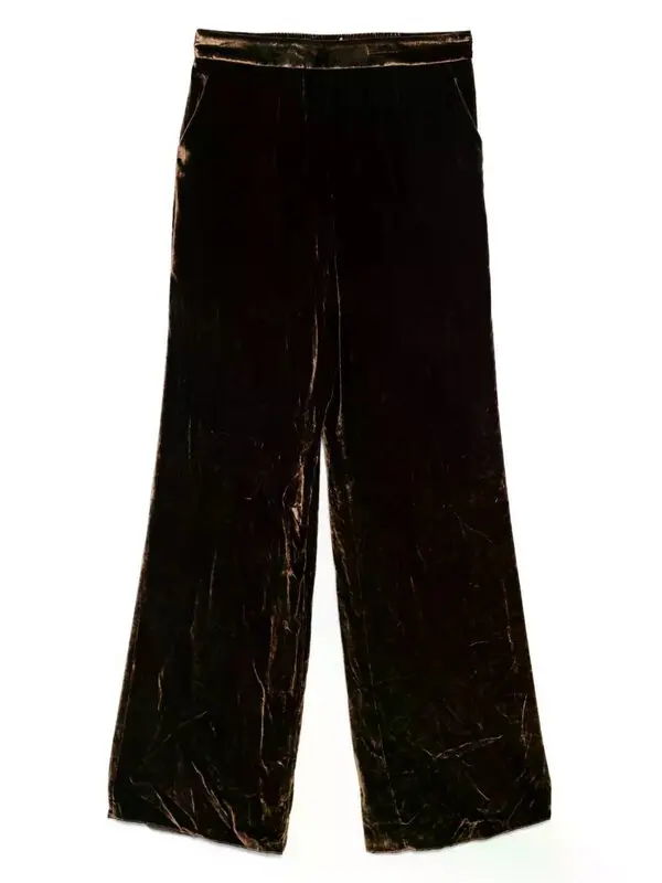 Etro Wide Leg Velvet Trousers - Brown