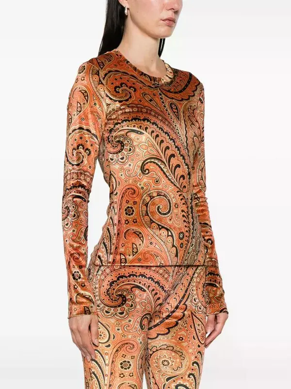 Etro Paisley-print Velvet Top