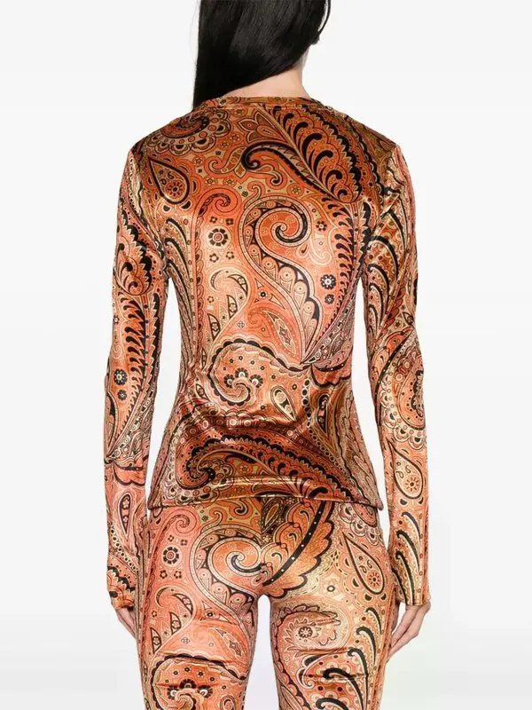 Etro Paisley-print Velvet Top