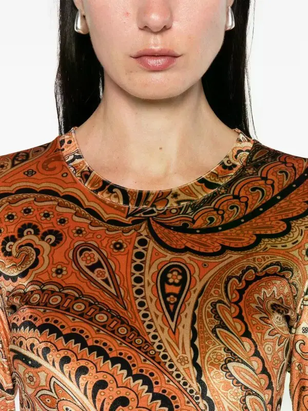 Etro Paisley-print Velvet Top