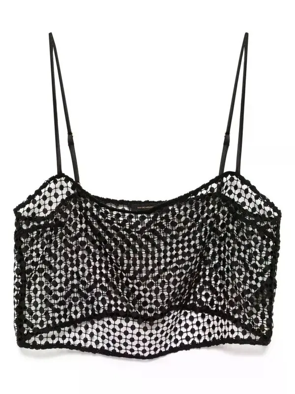 Kiki De Montparnasse Pointelle Bandeau Top - Black