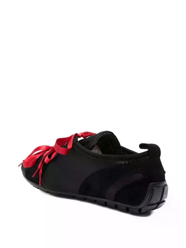 Simone Rocha Ballerina Grip Satin Ribbon Sneakers - Black