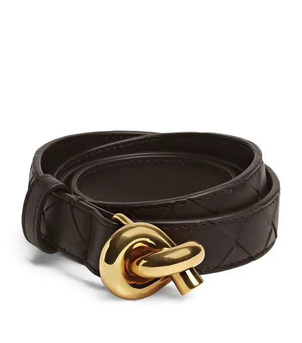 Bottega Veneta Leather Intrecciato Knot Belt