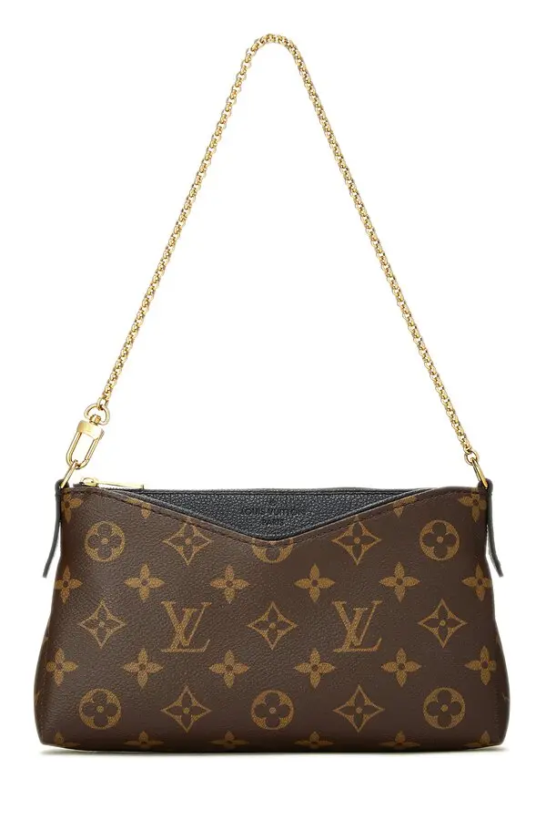 LOUIS VUITTON Monogram Pallas Clutch - Black