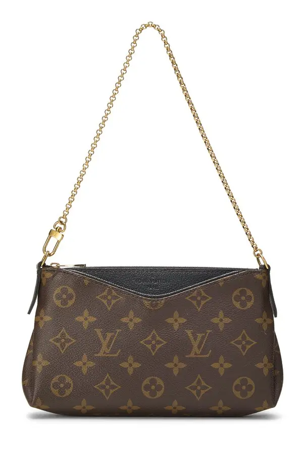 LOUIS VUITTON Monogram Pallas Clutch - Black