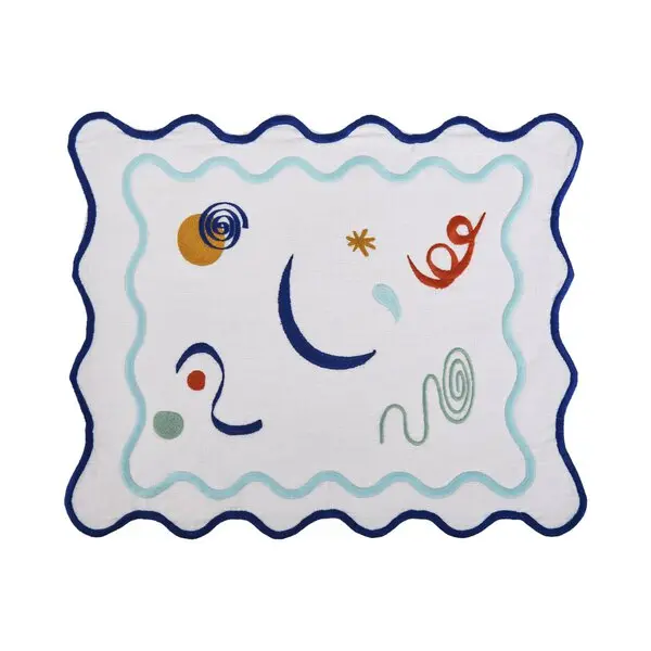 MISETTE Celestial Embroidered Linen Placemats, Set Of 4