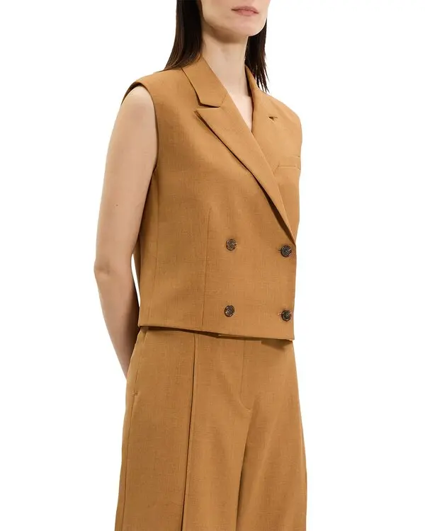 Theory Peak Lapel Double Breasted Vest - Copper