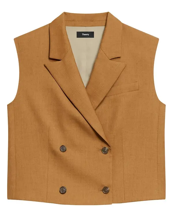 Theory Peak Lapel Double Breasted Vest - Copper