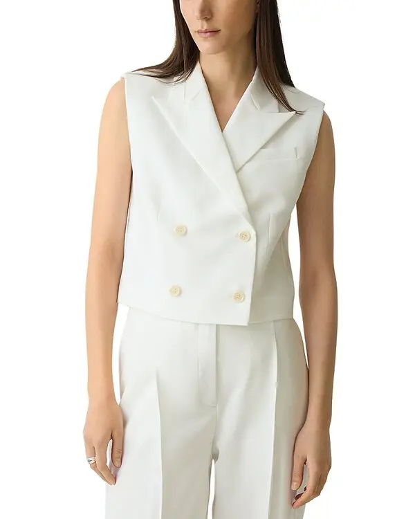 Theory Peak Double Breasted Vest - Ivory