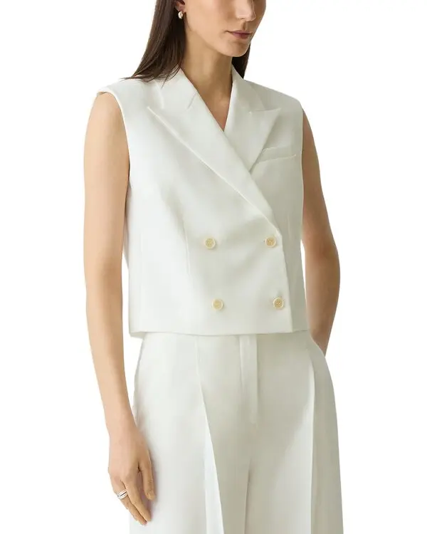 Theory Peak Lapel Double Breasted Vest - Ivory