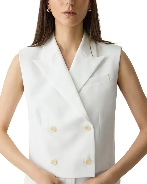 Theory Peak Lapel Double Breasted Vest - Ivory
