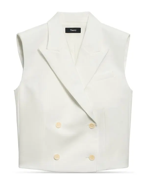 Theory Peak Lapel Double Breasted Vest - Ivory