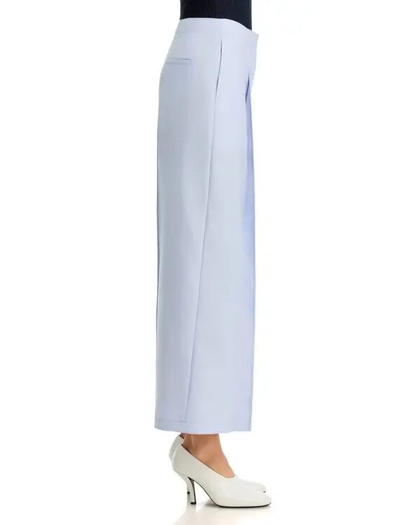 Theory Deep Pleated Wide-leg Pants - Cornflower