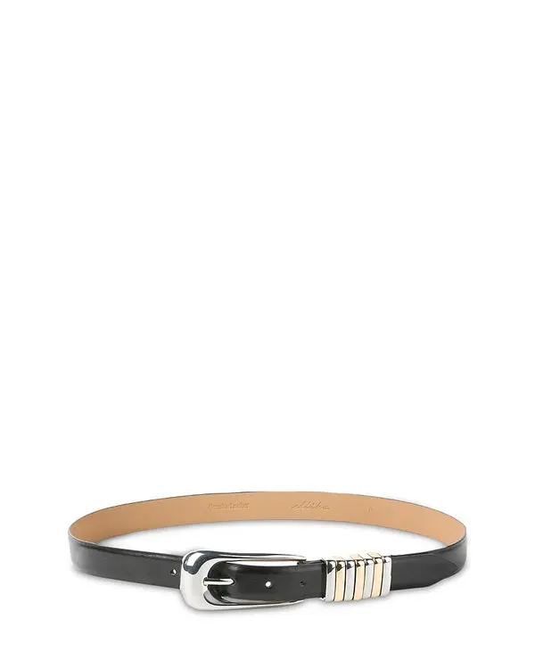 Ettika Metal Core Leather Belt - Black