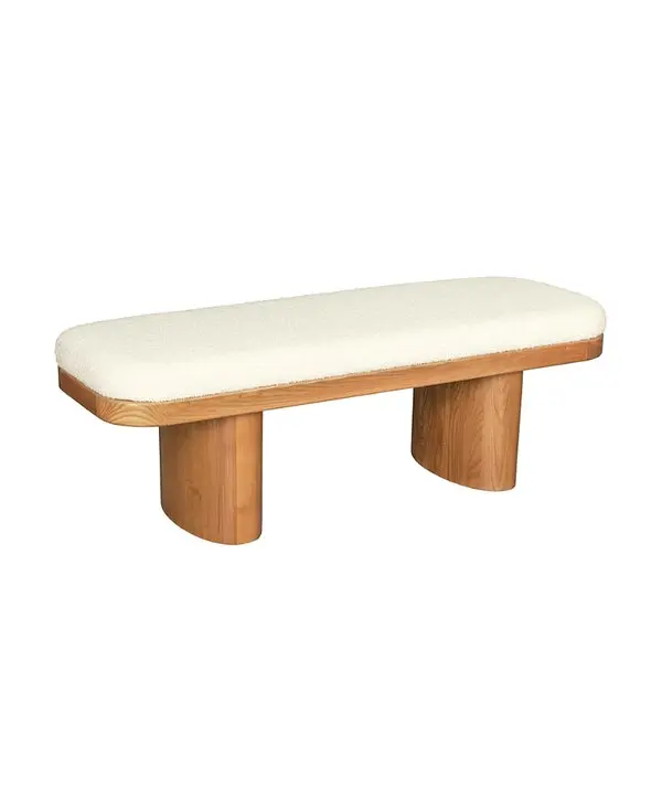 TOV FURNITURE Ollie Performance Boucle Bench - White