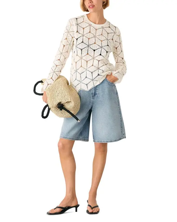 Whistles Crocheted Lace Top