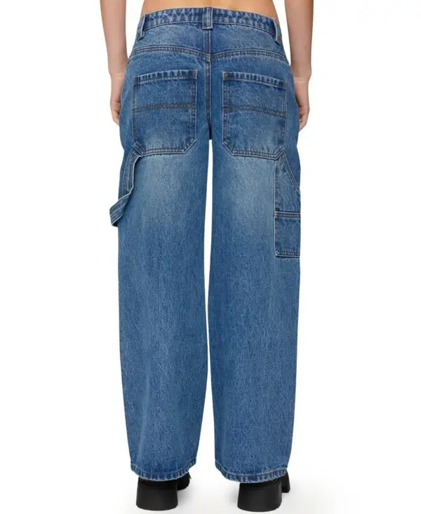 EDIKTED Carpenter Low Rise Jeans - Blue