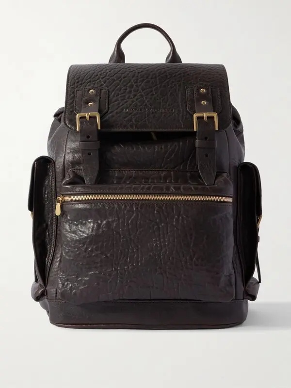 Brunello Cucinelli Full-grain Leather Backpack - Brown
