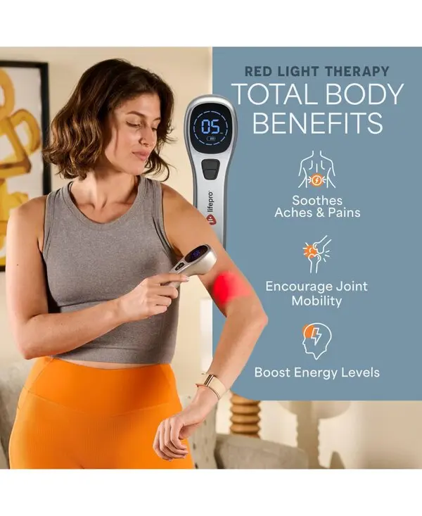 LIFEPRO Infrared & Red Light Therapy Device Â Portable Pain Relief For Joints & Muscles With 3 Wavelengths & Inflammation Reduction - Open Grey