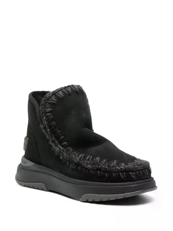 Mou Shearling-lined Ankle Boots - Black