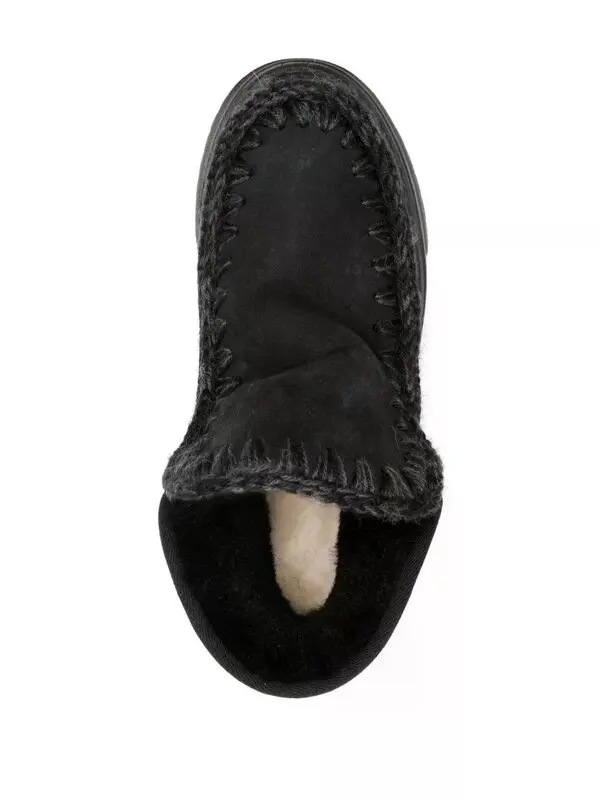 Mou Shearling-lined Ankle Boots - Black