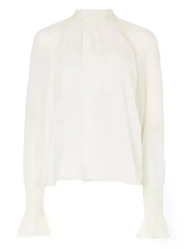 TEMPERLEY LONDON Quintette High-neck Ruffled-cuff Blouse - White