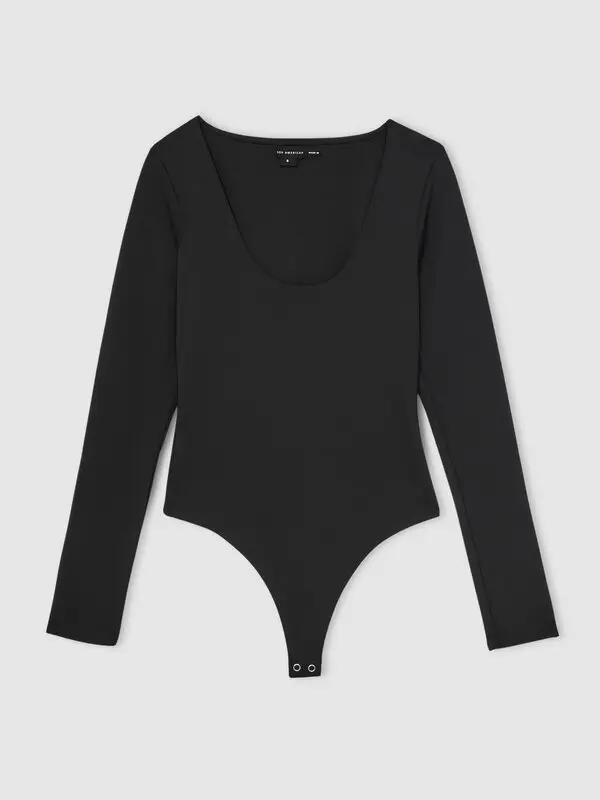 Good American Scuba Scoop Neck Bodysuit - Black