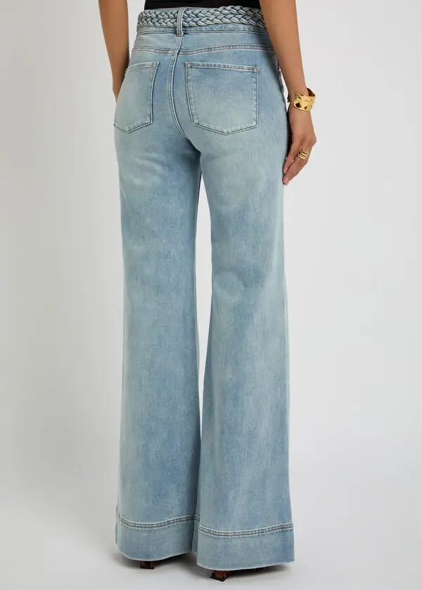 Alice + Olivia Juno Braided Wide-leg Jeans