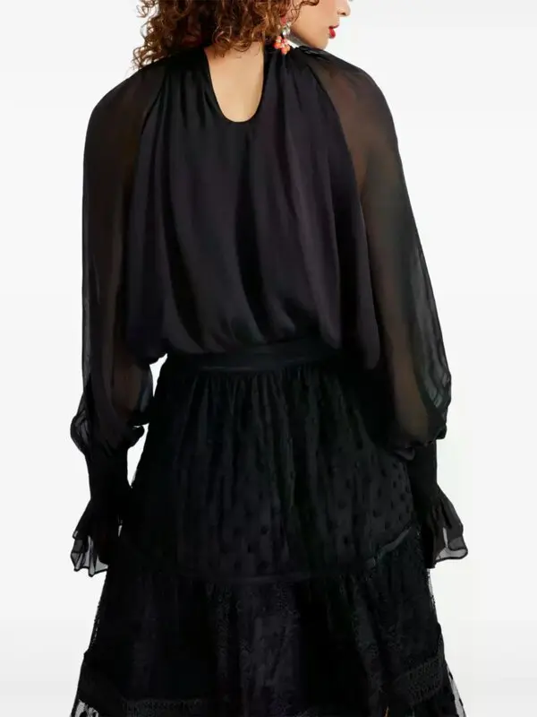 TEMPERLEY LONDON Quintette Ruffled-cuff Blouse - Black