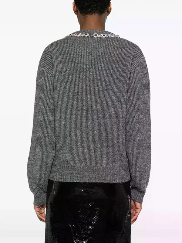 Moschino Jewel-embellished Ribbed Sweater