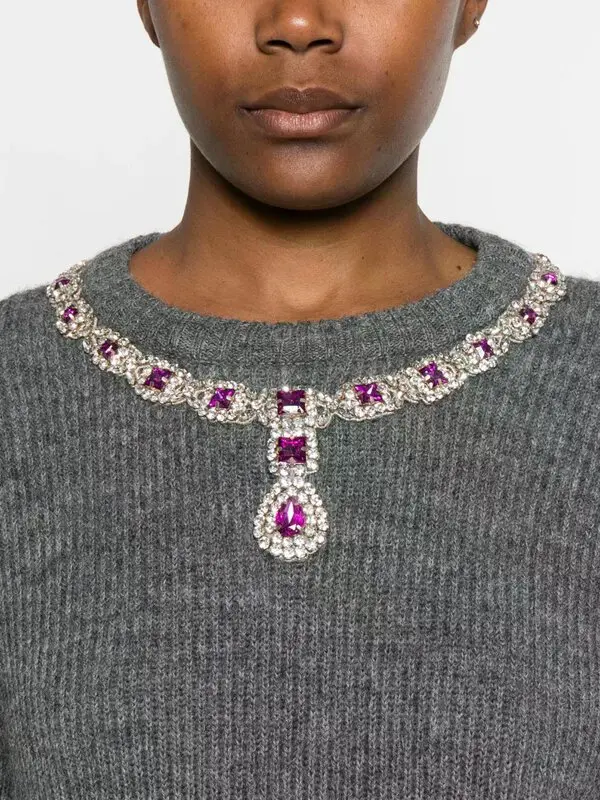 Moschino Jewel-embellished Ribbed Sweater