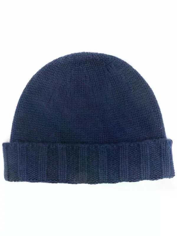 DRUMOHR Knitted Cashmere Beanie - Blue