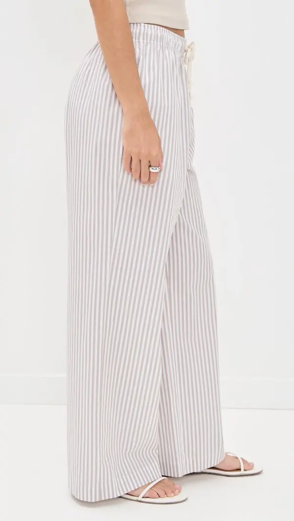 PERFECTWHITETEE Cotton Poplin Stripe Pants