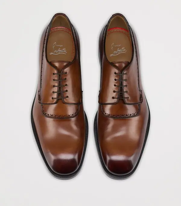 CHRISTIAN LOUBOUTIN Sartoby Calf Leather Derby Shoes - Brown
