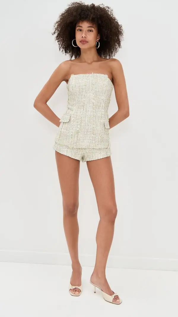 Line & Dot Clover Tweed Shorts