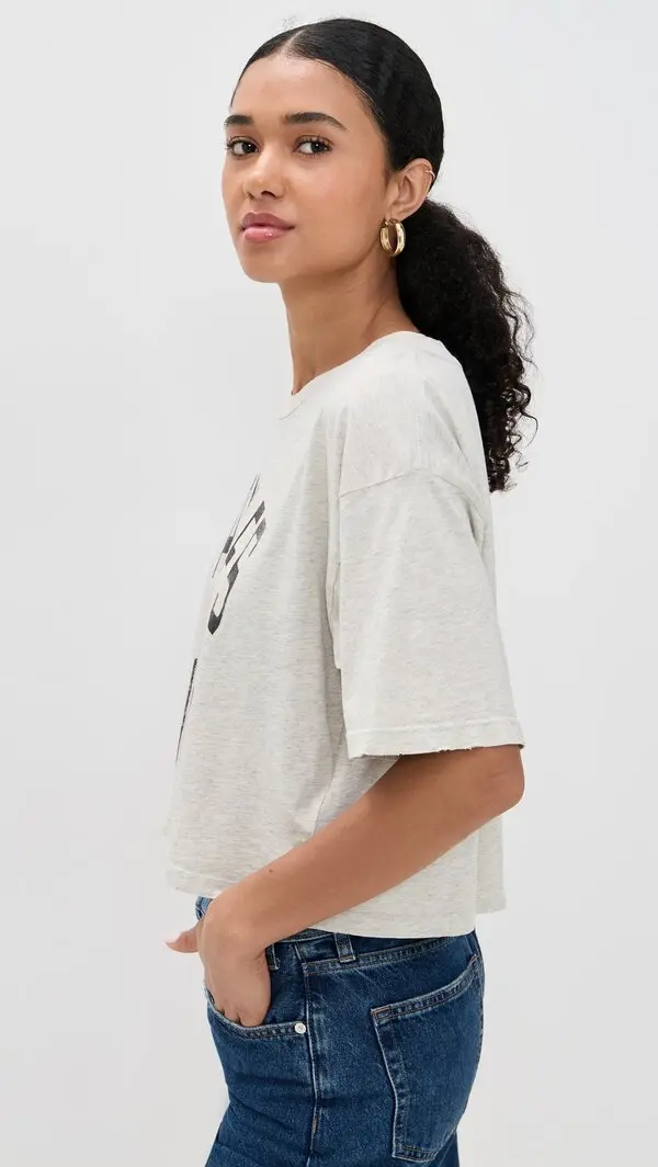ANINE BING Johnny Cropped Tee - Grey