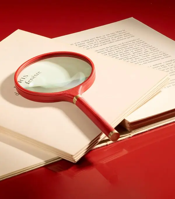 Assouline Leather Archival Magnifying Glass - Red