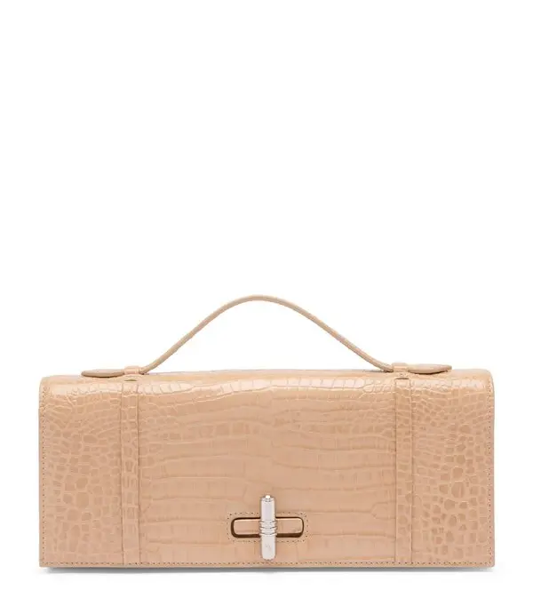 MALONE SOULIERS Leather Croc-embossed May Clutch