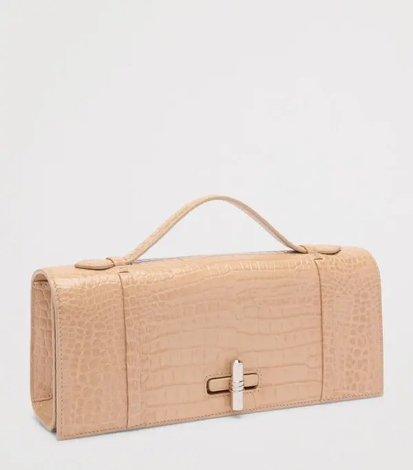 MALONE SOULIERS Leather Croc-embossed May Clutch