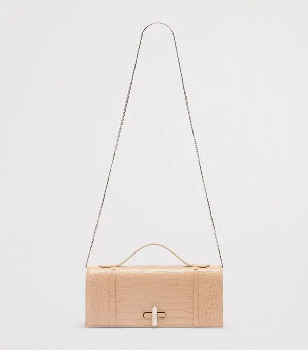 MALONE SOULIERS Leather Croc-embossed May Clutch