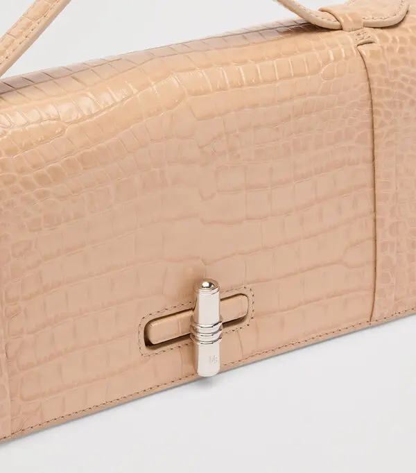 MALONE SOULIERS Leather Croc-embossed May Clutch