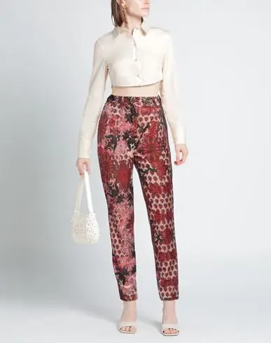 GAELLE PARIS Paisley Print Velvet Tapered Pants