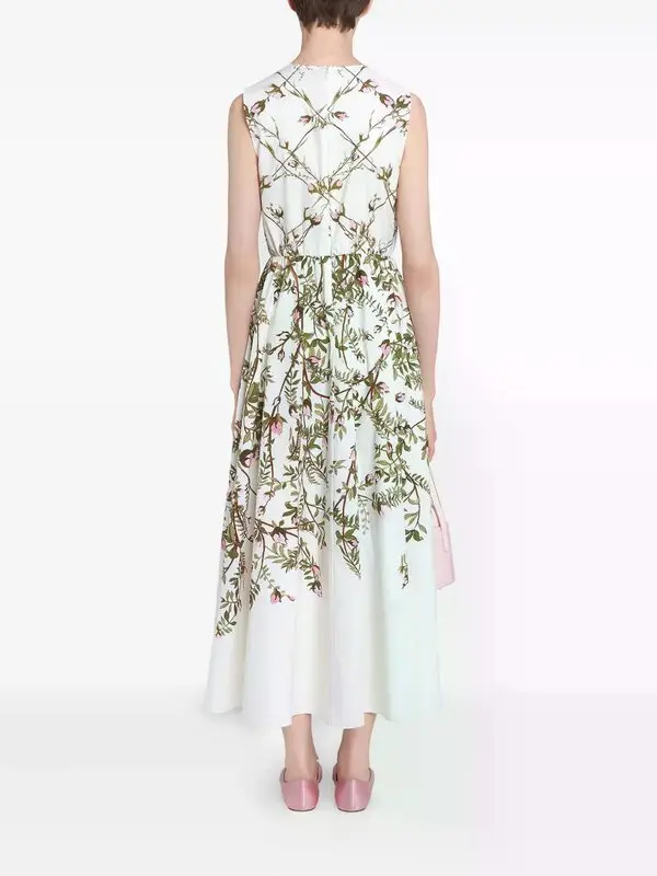 Giambattista Valli Floral-print A-line Midi Dress - White